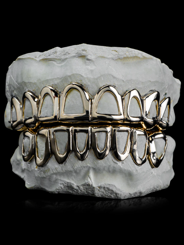 SOLID GOLD OPEN FACE GRILLZ - Custom Gold Grillz