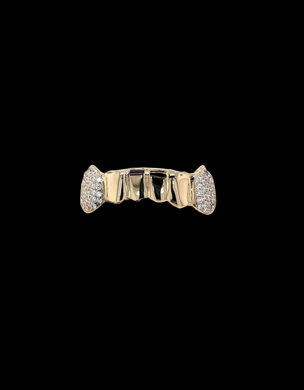 8 TEETH 10K TWO ICY FANGS - Atlanta Custom Gold Grillz