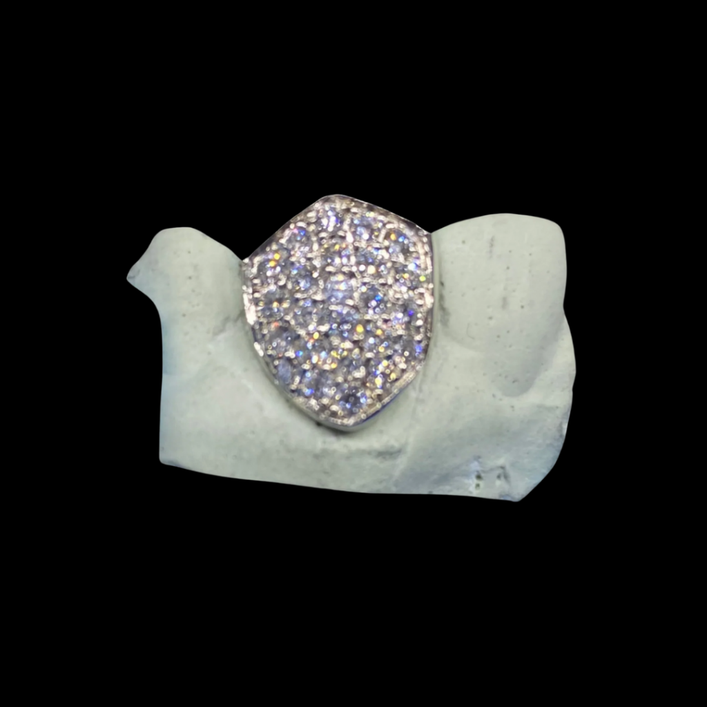 1 Piece Diamond Grillz | Single Tooth Grillz in Silver